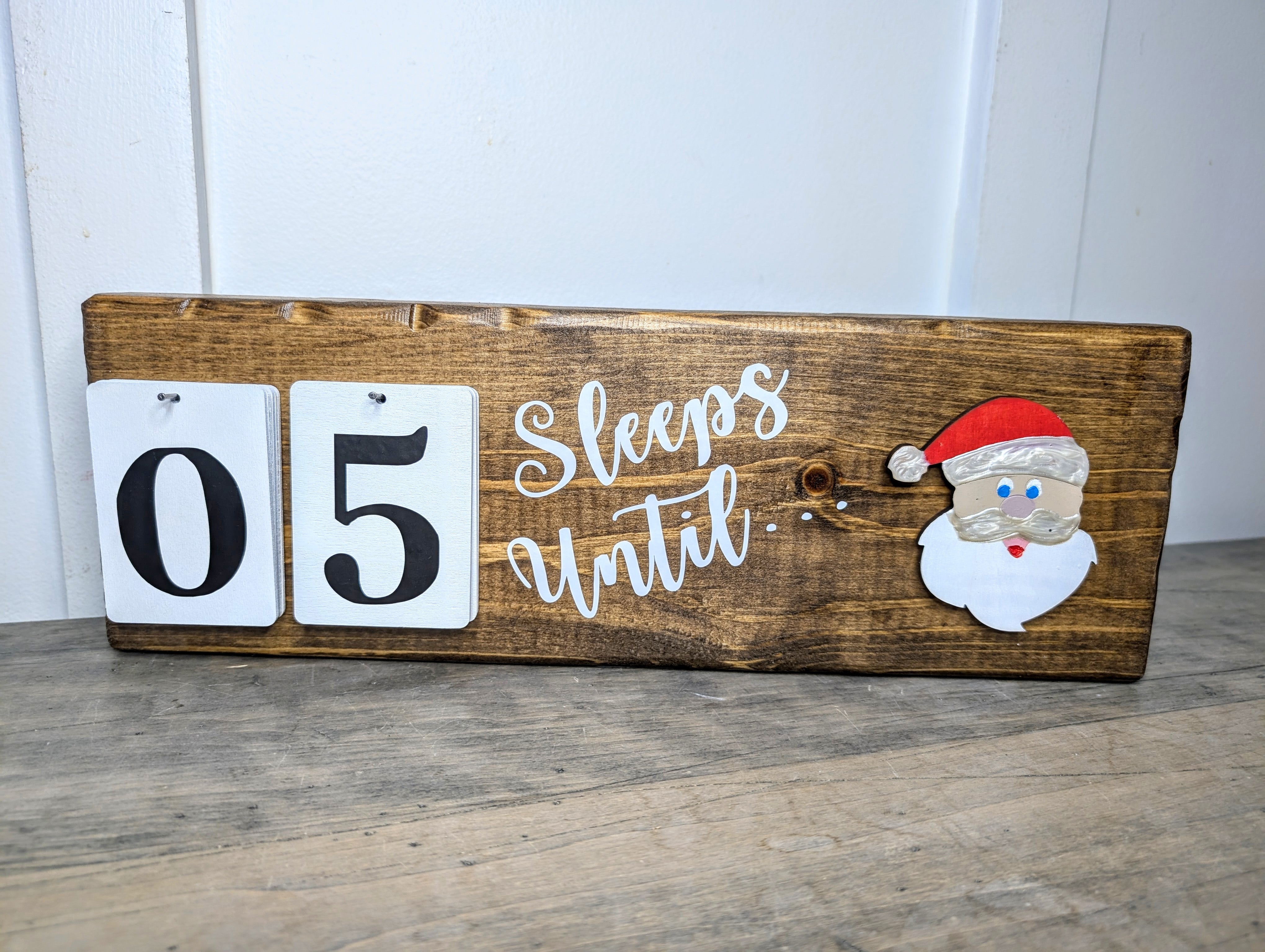 Sleeps Until... Number Countdown Sign, Interchangeable Themes, Solid ...