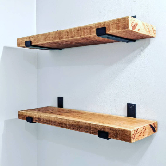 rustic shelves with brackets